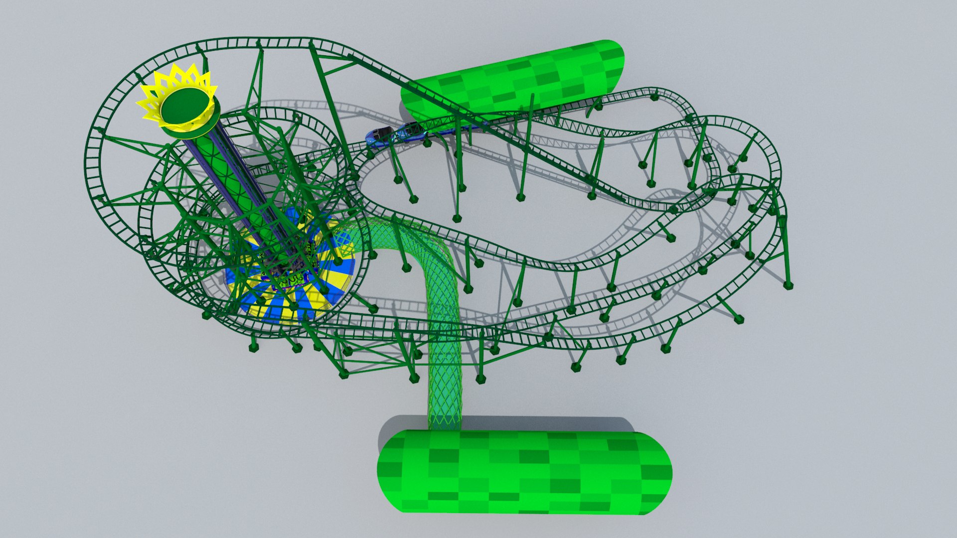 Roller Coaster Drop Tower Rides 3D Model - TurboSquid 2143620