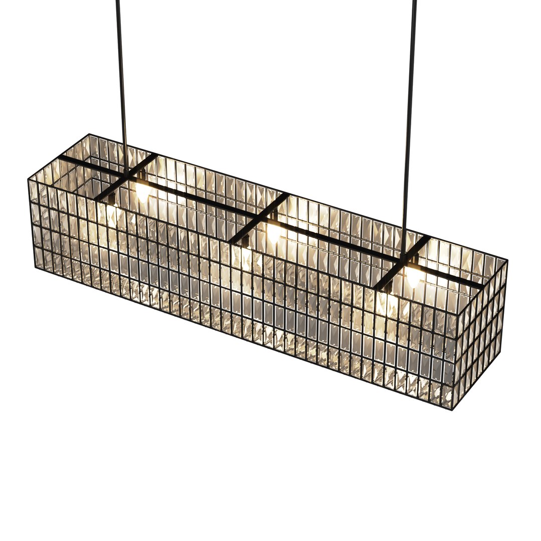 Adeline Crystal Rectangular Chandelier 3D Model - TurboSquid 1956695