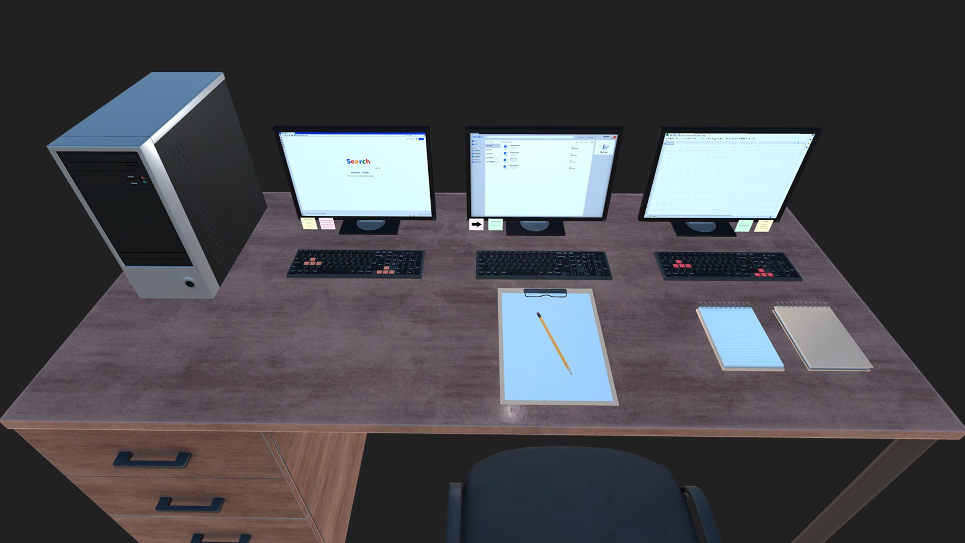 Computer Set 3D Model - TurboSquid 1442465