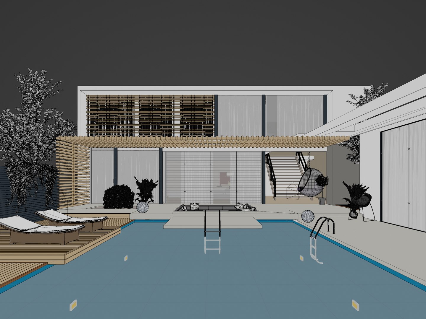 3D House 01 With Swimming Pool - TurboSquid 2195290