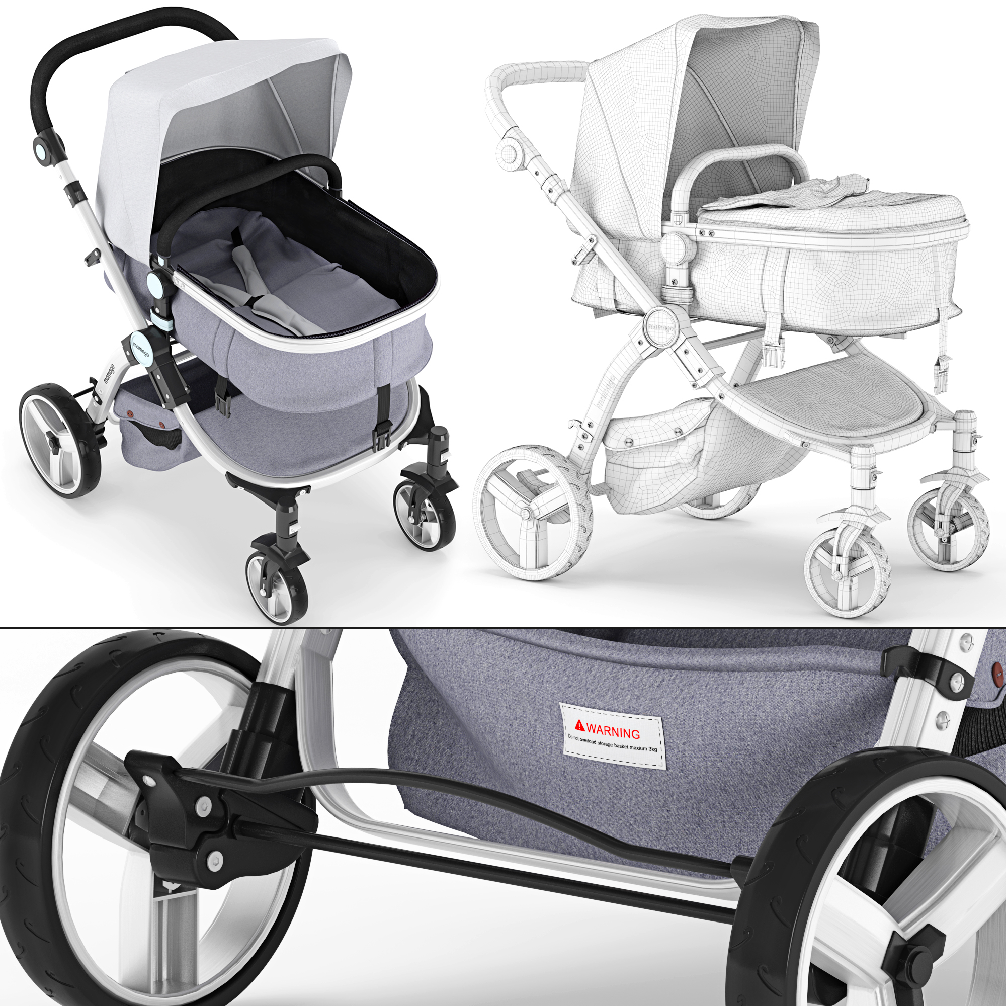 3D model baby stroller mamago - TurboSquid 1519839