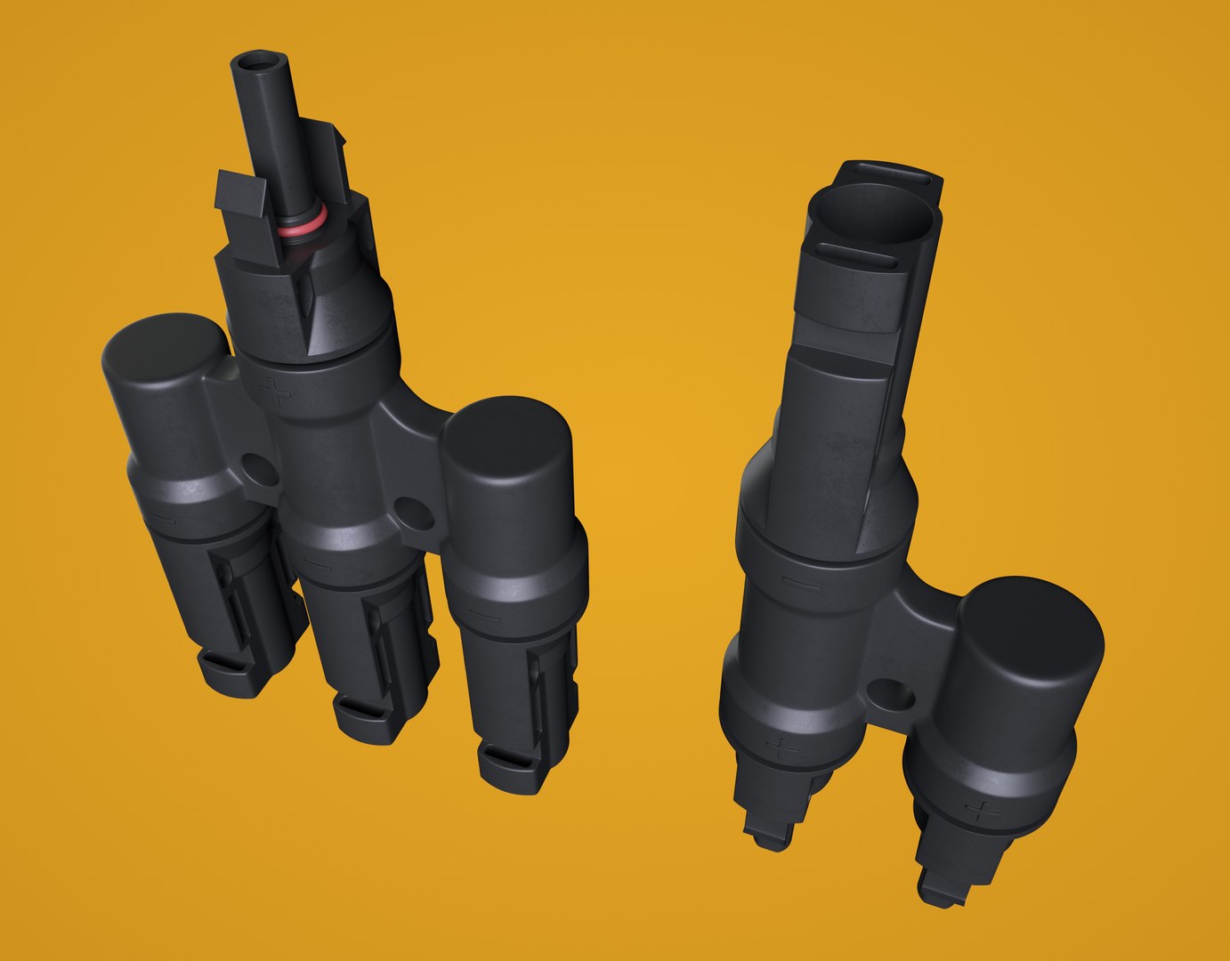 3D MC4 Y And T Branch Solar Connector Model - TurboSquid 2069057