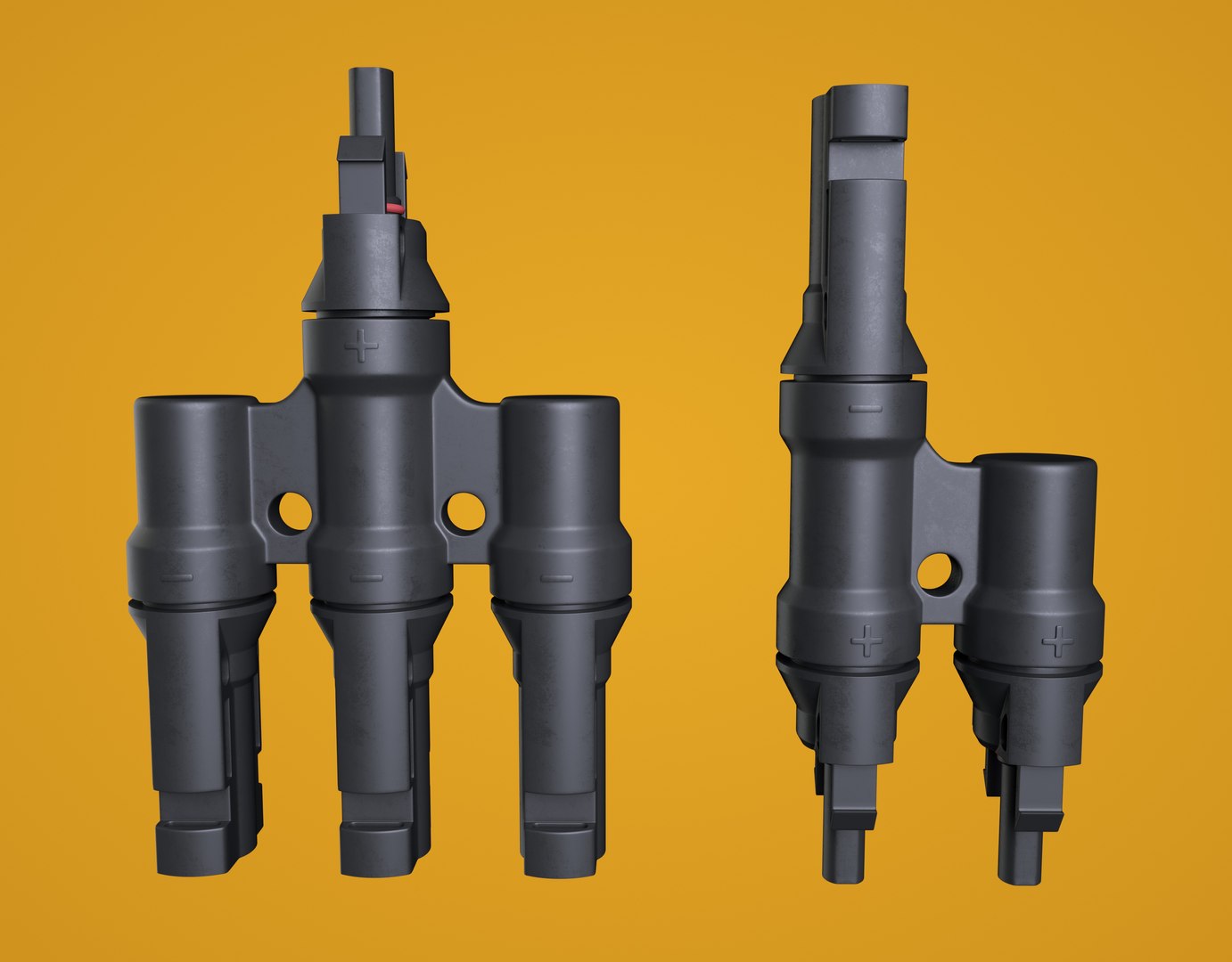 3D MC4 Y And T Branch Solar Connector Model - TurboSquid 2069057