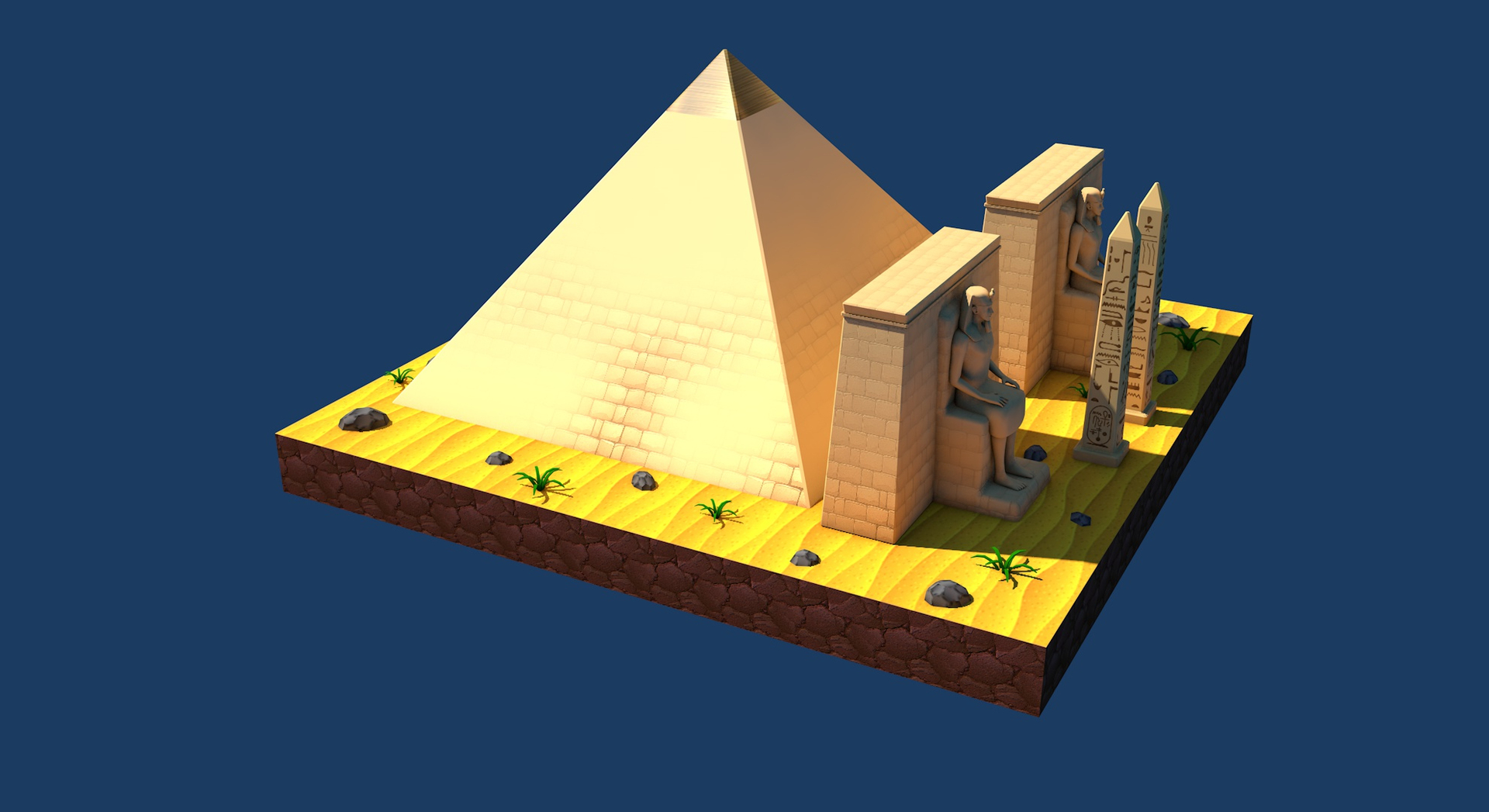 Great Pyramid Cartoon Model - TurboSquid 2033502