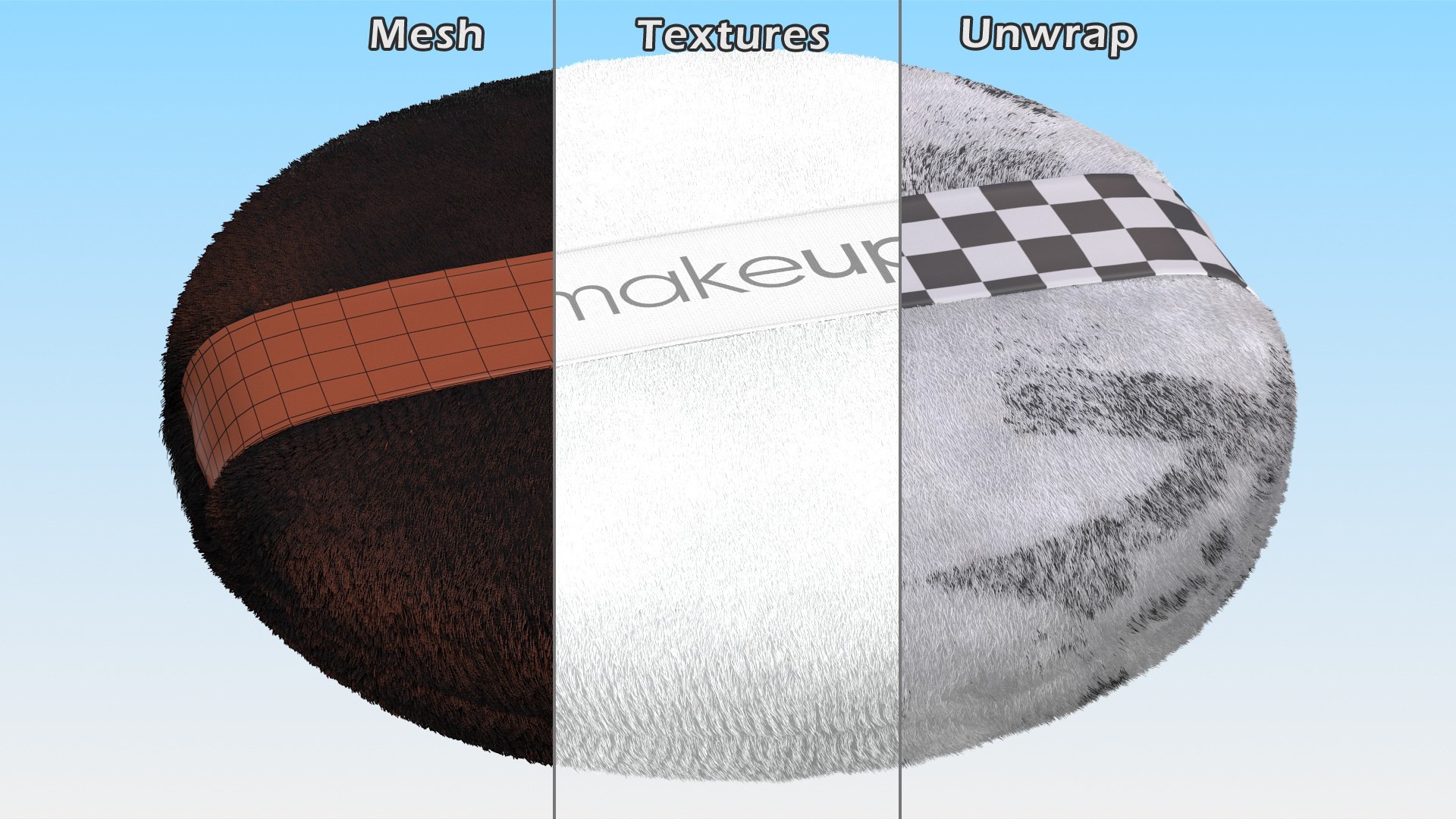 3D Powder Puff with Strap Fur - TurboSquid 1830873