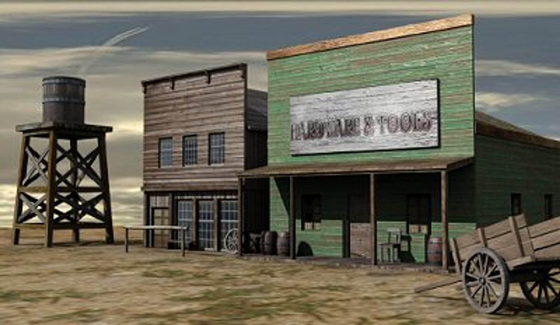 Props Scenes Western 3d 3ds