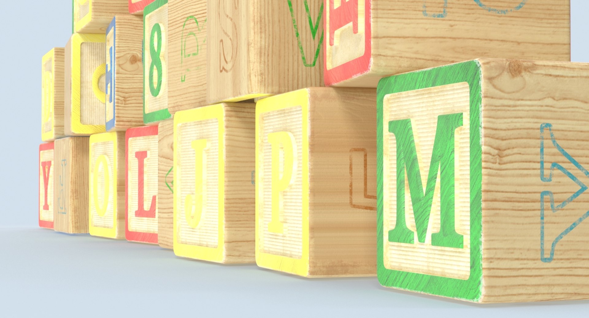 Letter-blocks 3d Max