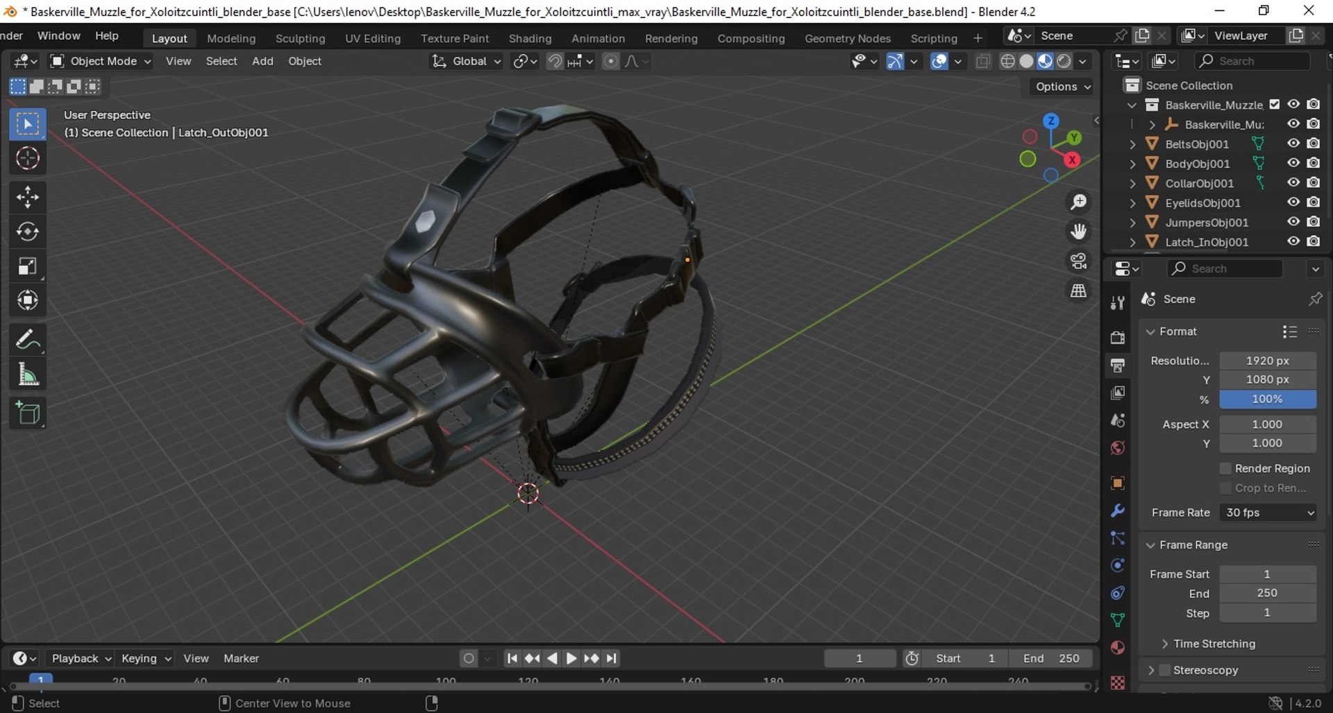 Baskerville Muzzle For Xoloitzcuintli 3D - TurboSquid 2284092