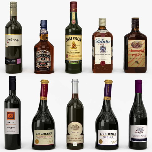 3d amaretto liqueur bottle model