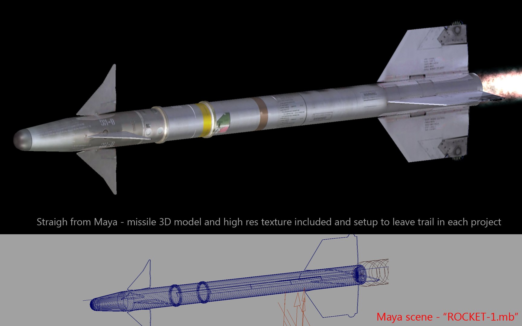 Rocket Smoke Trail 3d Model