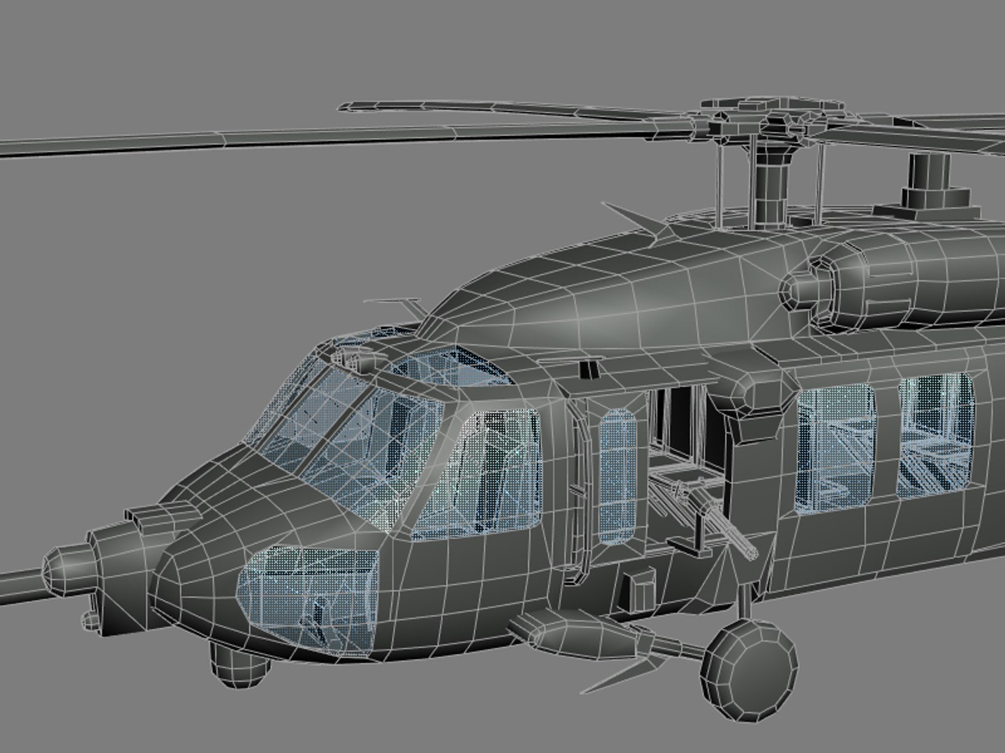 3d Mh-60k Nighthawk Transport Helicopter Model