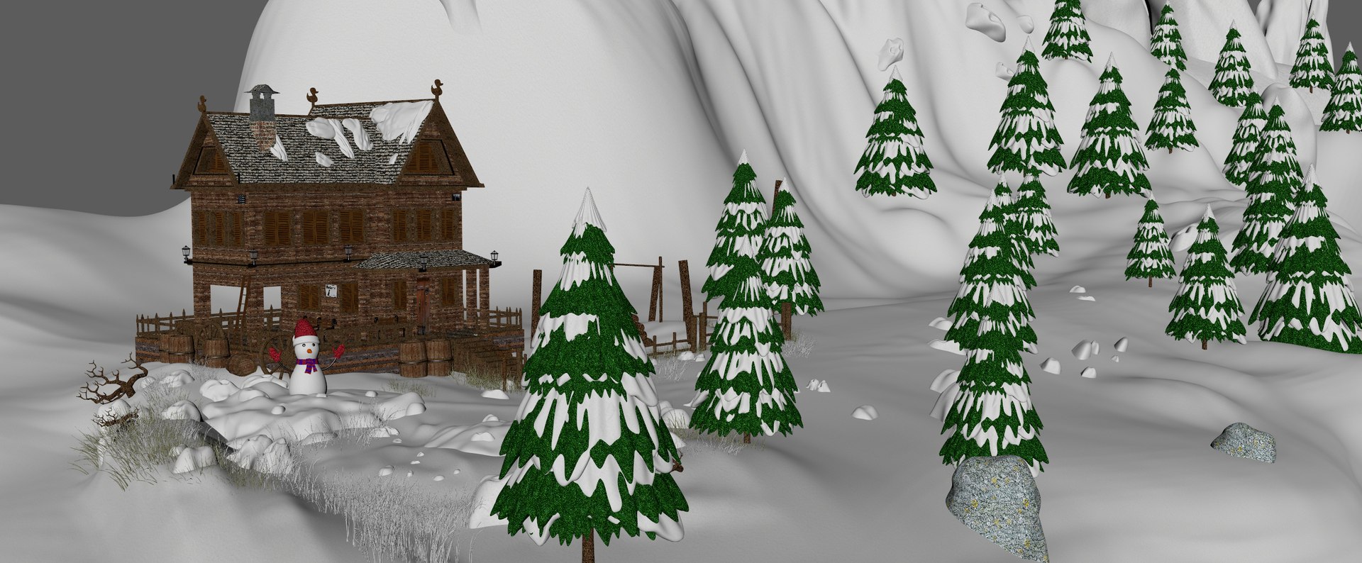 Landscape Snow 3D Model - TurboSquid 1253687