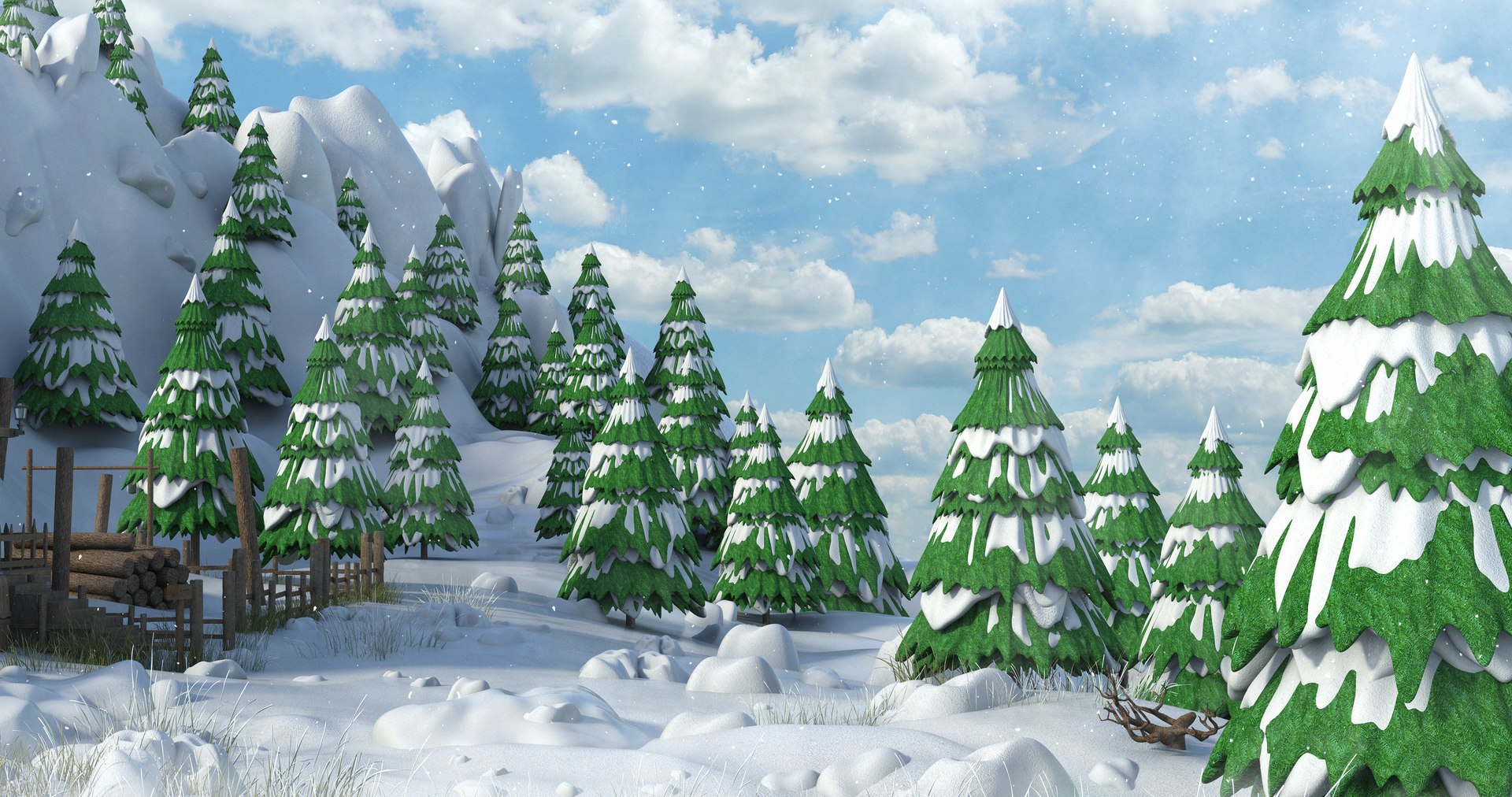 Landscape Snow 3D Model - TurboSquid 1253687