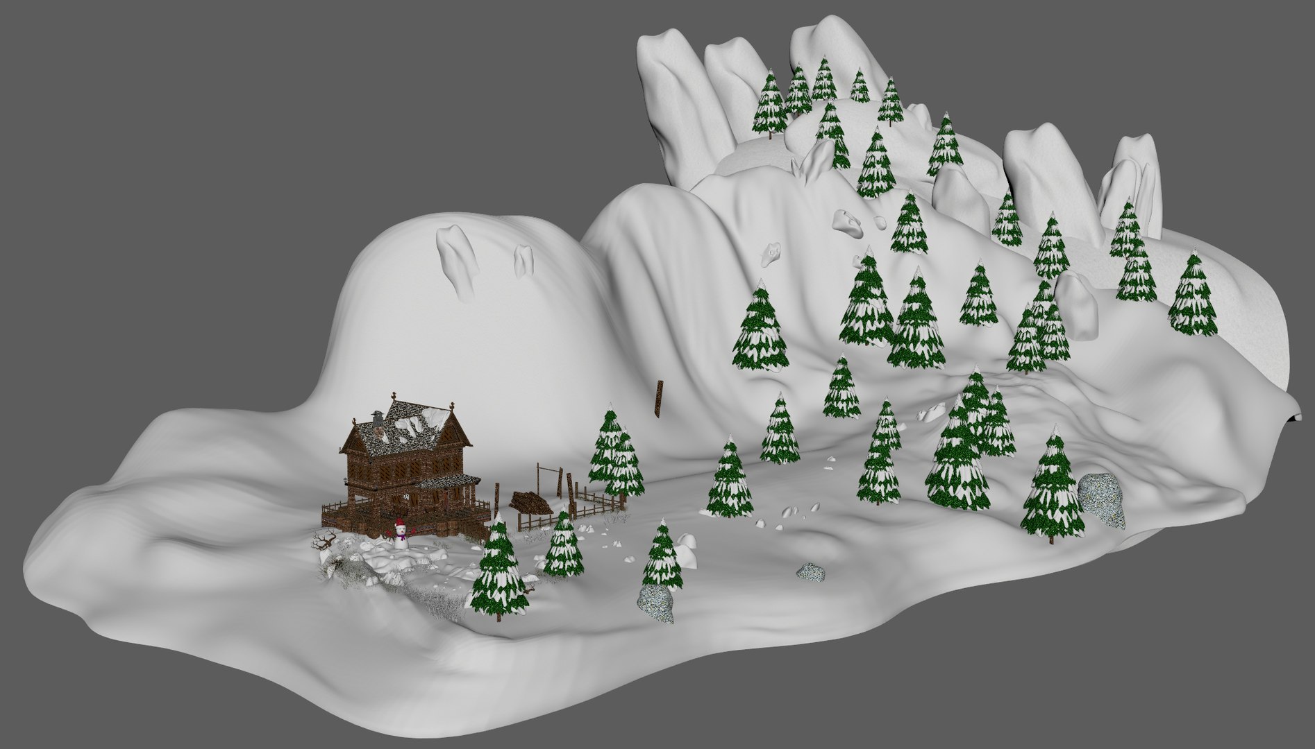 Landscape Snow 3D Model - TurboSquid 1253687