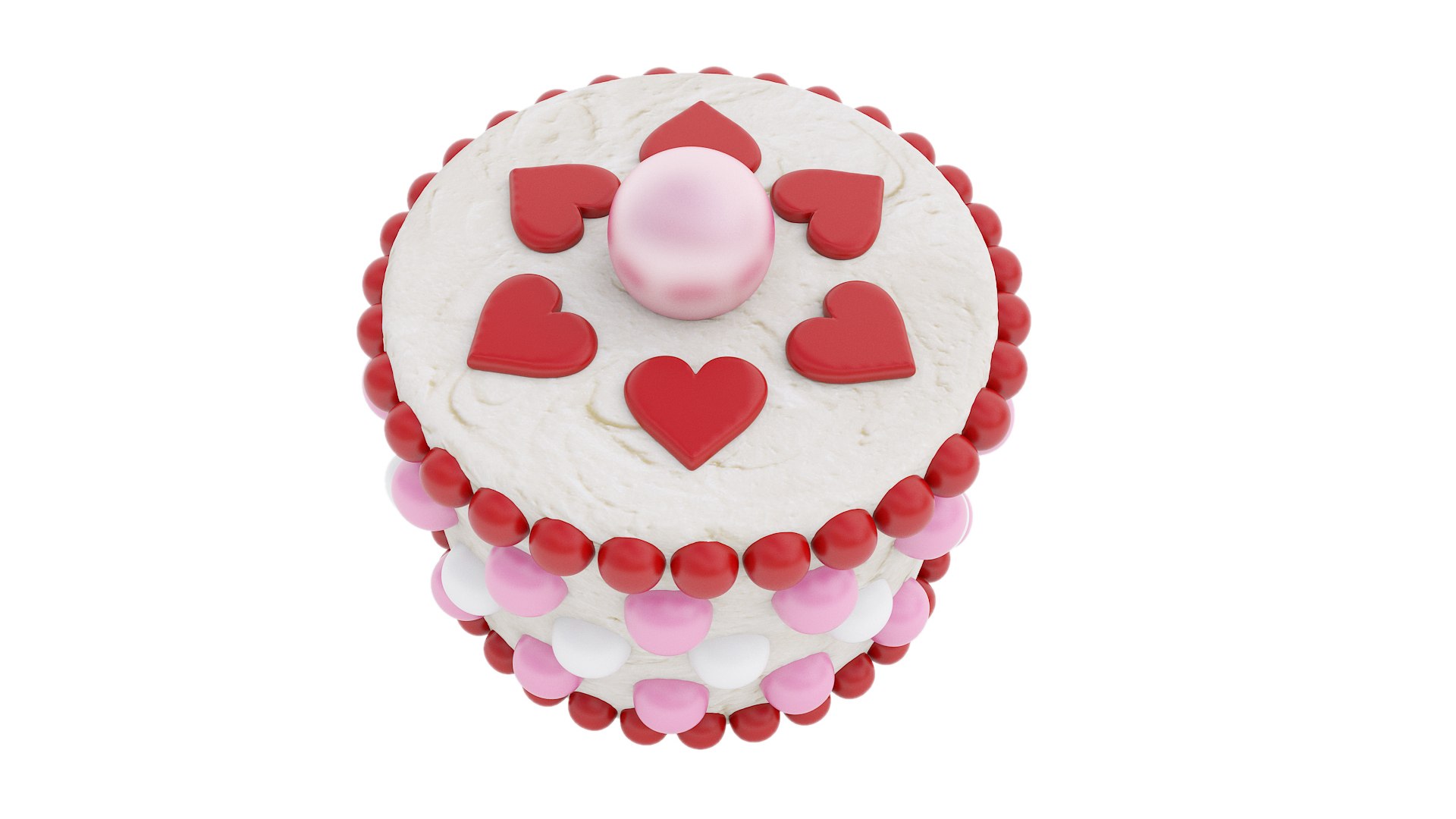 3D Model Round Mini Cake With Multicolored Candies - TurboSquid 1912341