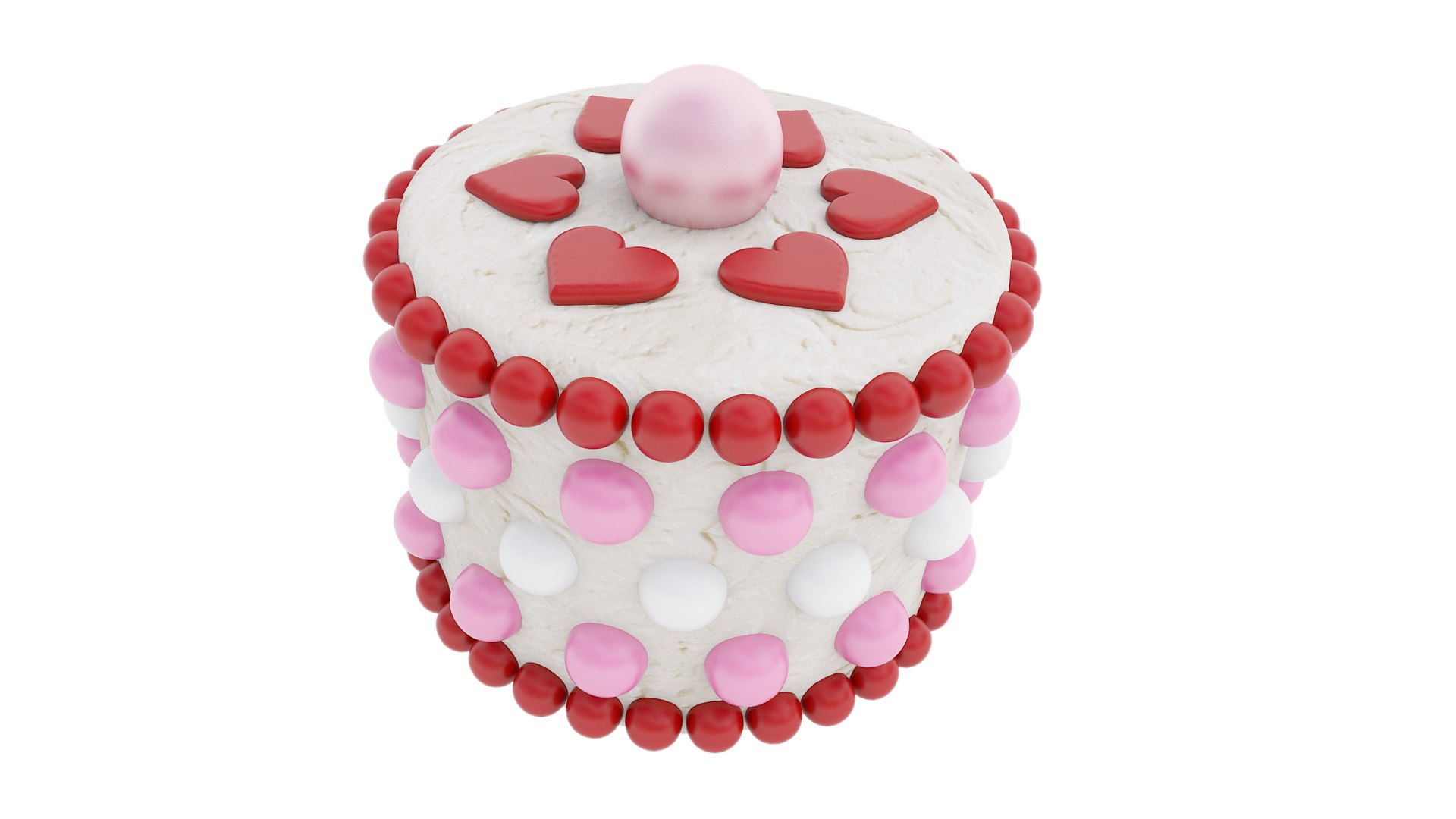 3D Model Round Mini Cake With Multicolored Candies - TurboSquid 1912341