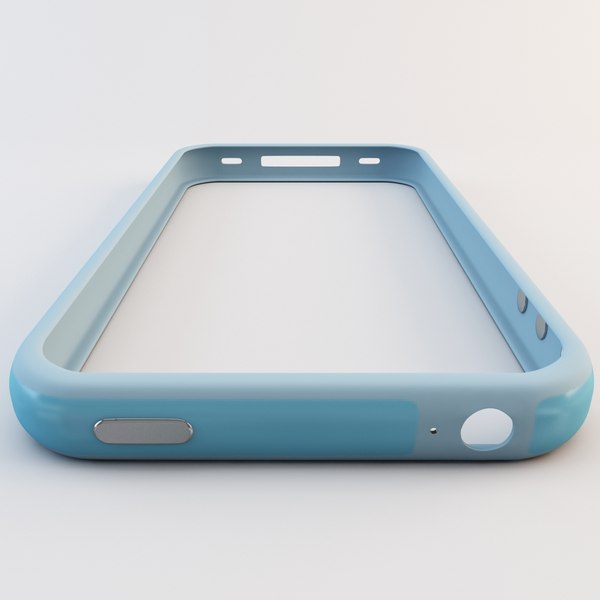 blue iphone 4 bumper 3d model