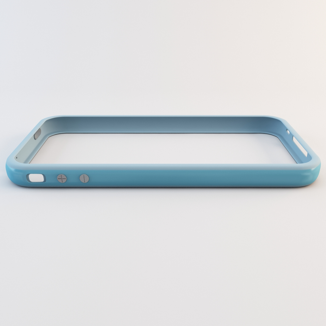 blue iphone 4 bumper 3d model
