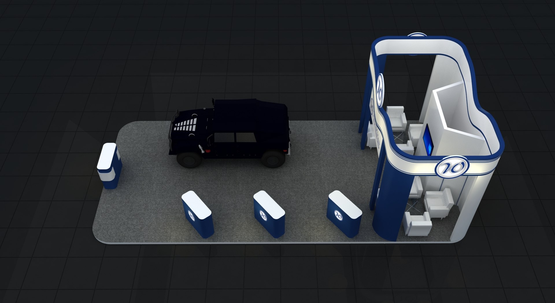 3D 3 SIDE OPEN STAND 9X6 Model - TurboSquid 1979768