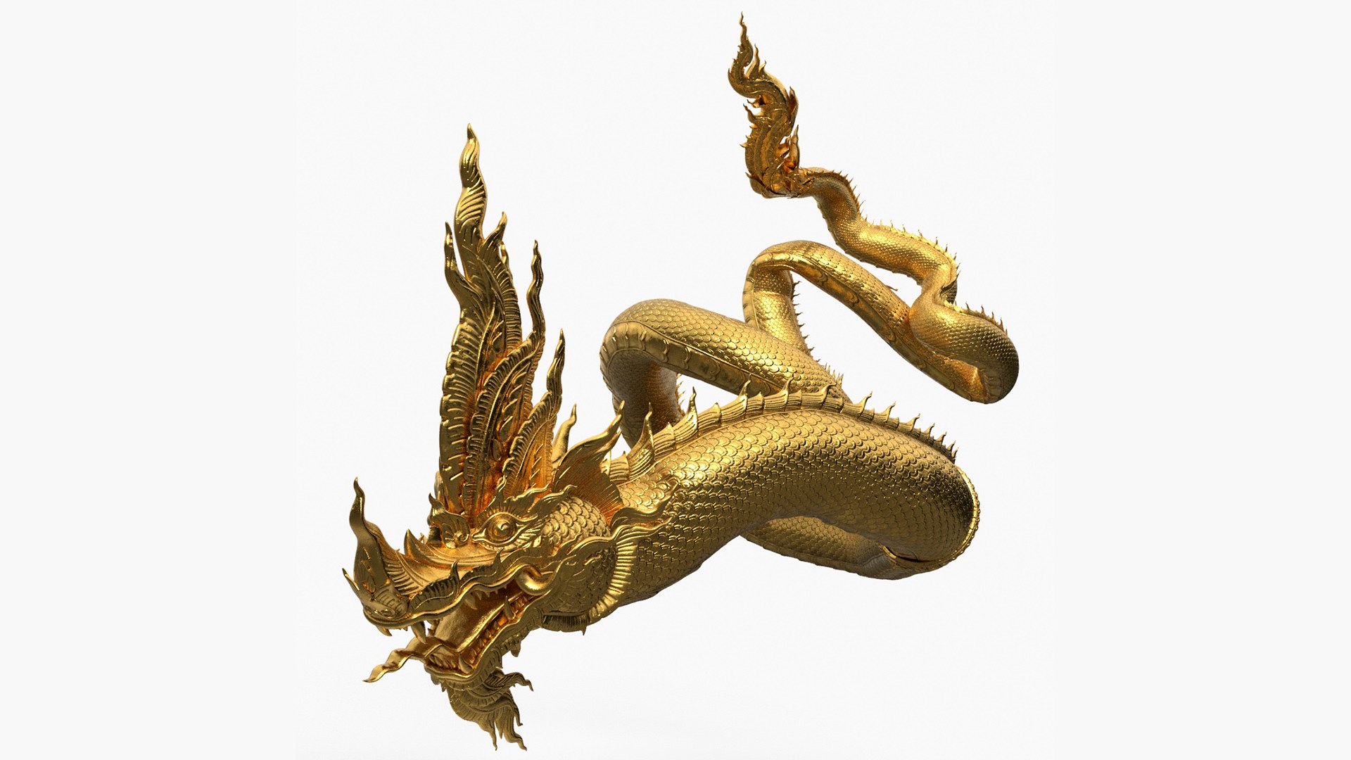 Gold Naga Dragon Rigged For Cinema 4D 3D - TurboSquid 2333957