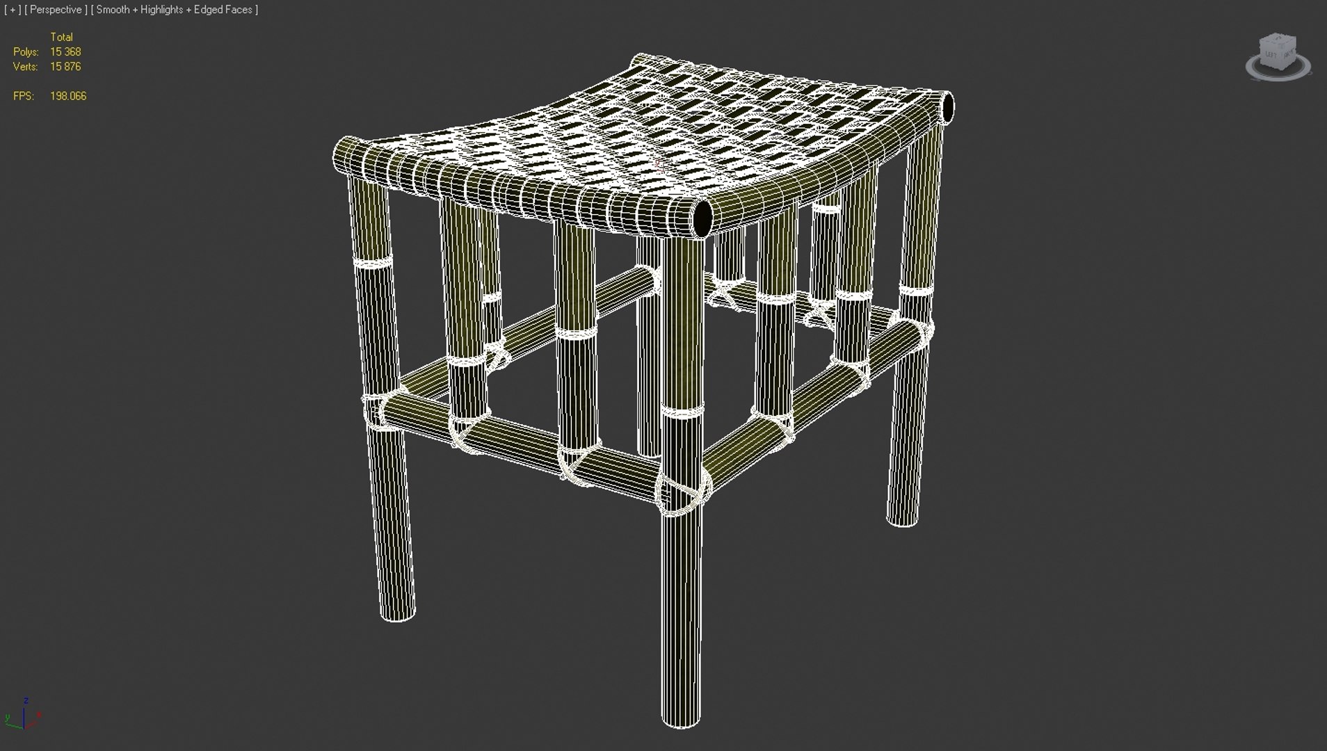 Bamboo Stool 3d Model