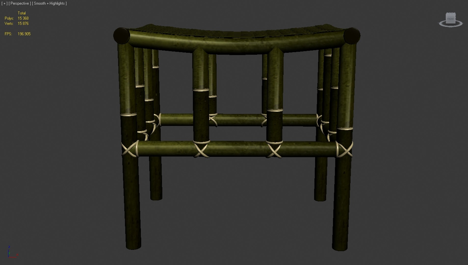 Bamboo Stool 3d Model