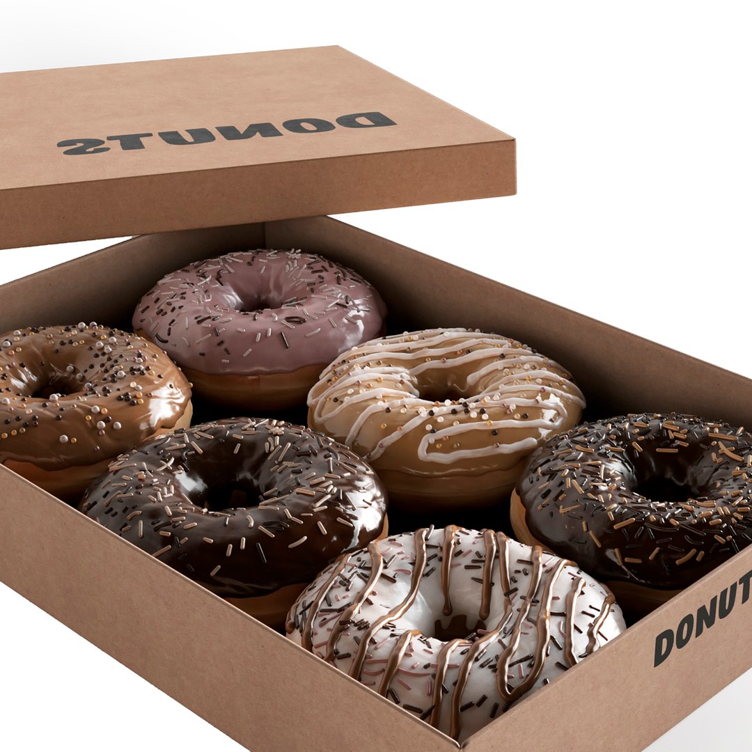 Donuts Box 3D - TurboSquid 1988375