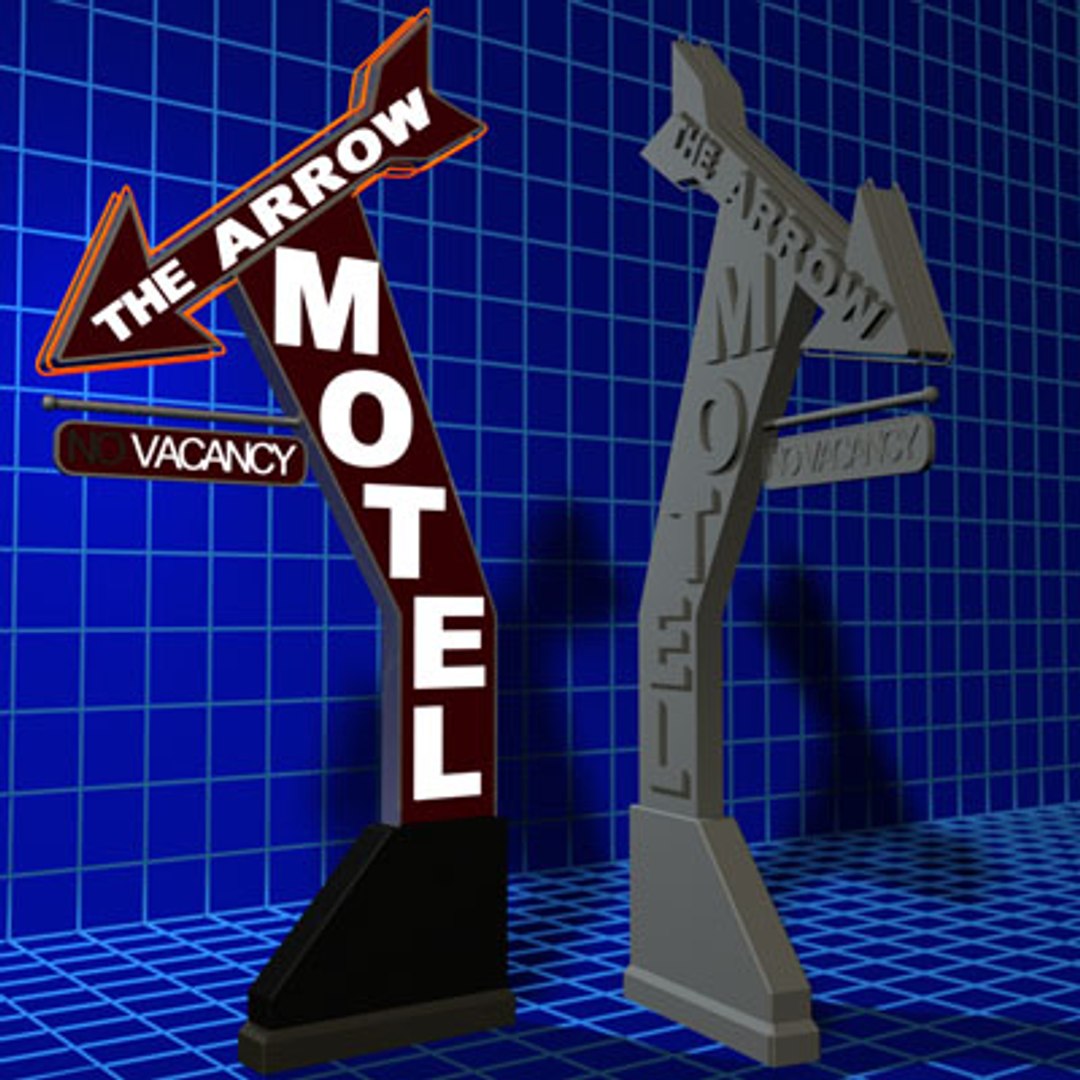 3d Arrow Motel Sign 01 Model