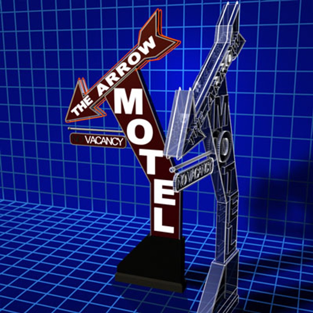 3d Arrow Motel Sign 01 Model