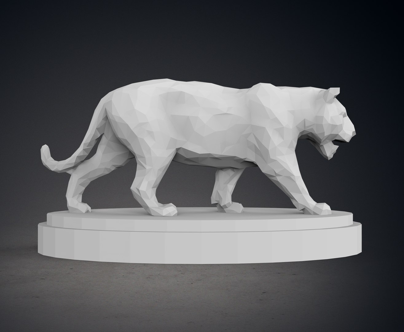 3D Low Poly Tiger Statue - TurboSquid 2226284
