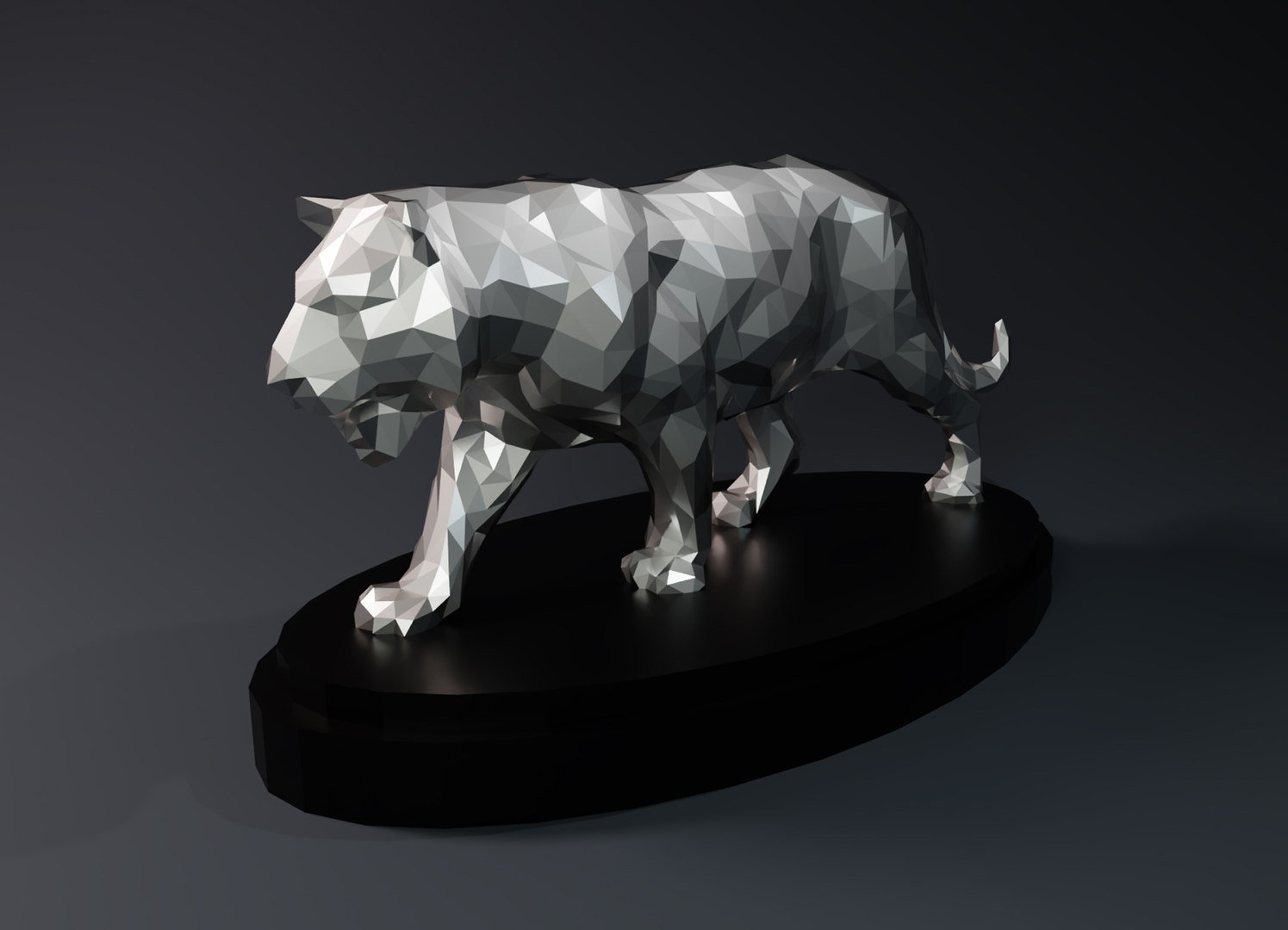 3D Low Poly Tiger Statue - TurboSquid 2226284