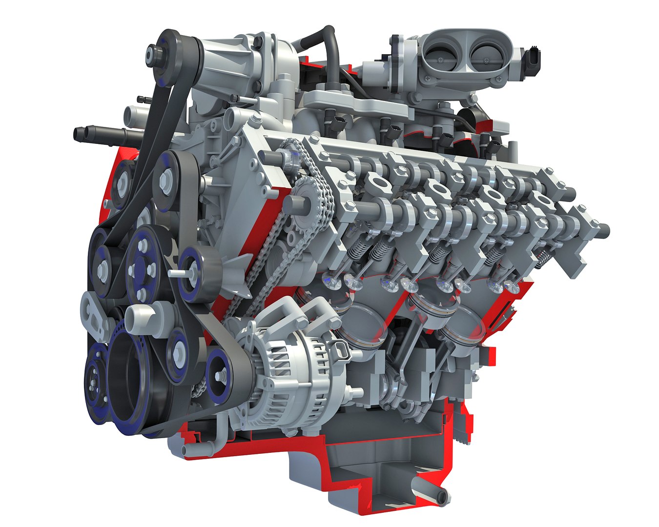 Cutaway v8 engine animation 3D model - TurboSquid 1330874