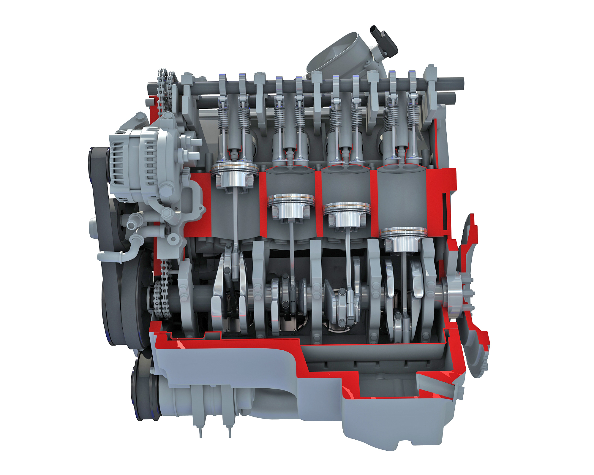 modelo 3d Motor V8 animado cutaway - TurboSquid 1330874