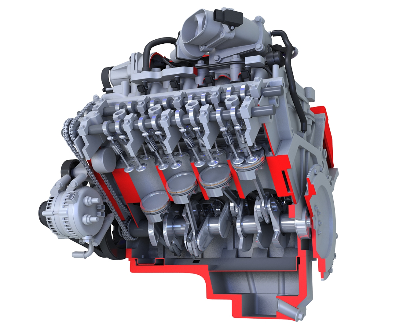Cutaway V8 Engine Animation 3D Model - TurboSquid 1330874