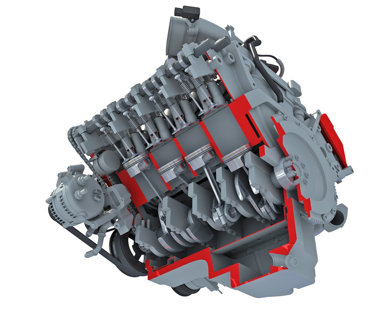 Cutaway V8 Engine Animation 3D Model - TurboSquid 1330874