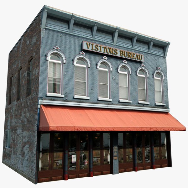 3d model of old style residential building