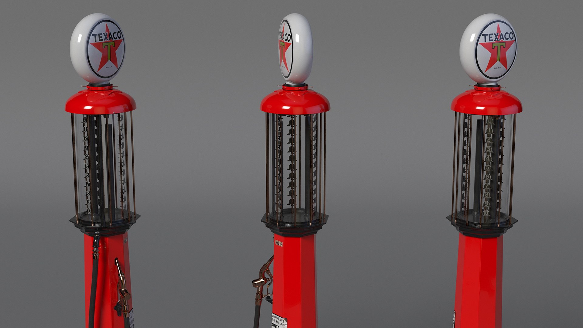 Vintage TEXACO Gas Station With Manual Fuel Pump 3D Model - TurboSquid ...