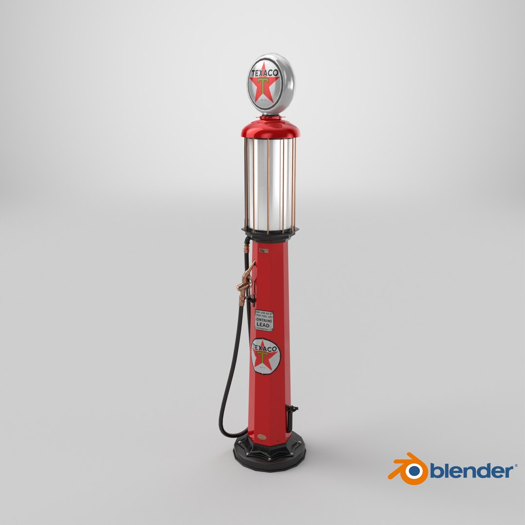 Vintage TEXACO Gas Station With Manual Fuel Pump 3D Model - TurboSquid ...