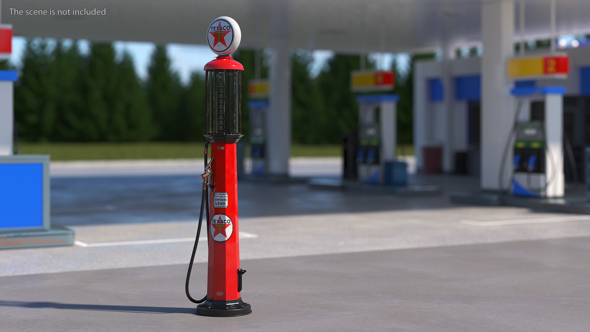Vintage TEXACO Gas Station With Manual Fuel Pump 3D Model - TurboSquid ...