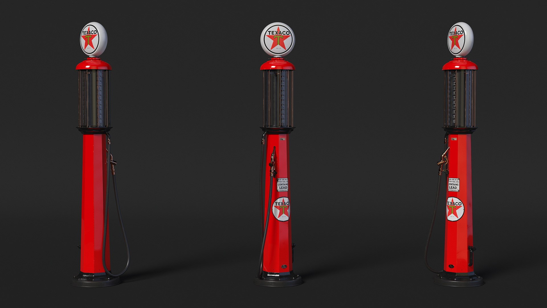 Vintage TEXACO Gas Station With Manual Fuel Pump 3D Model - TurboSquid ...