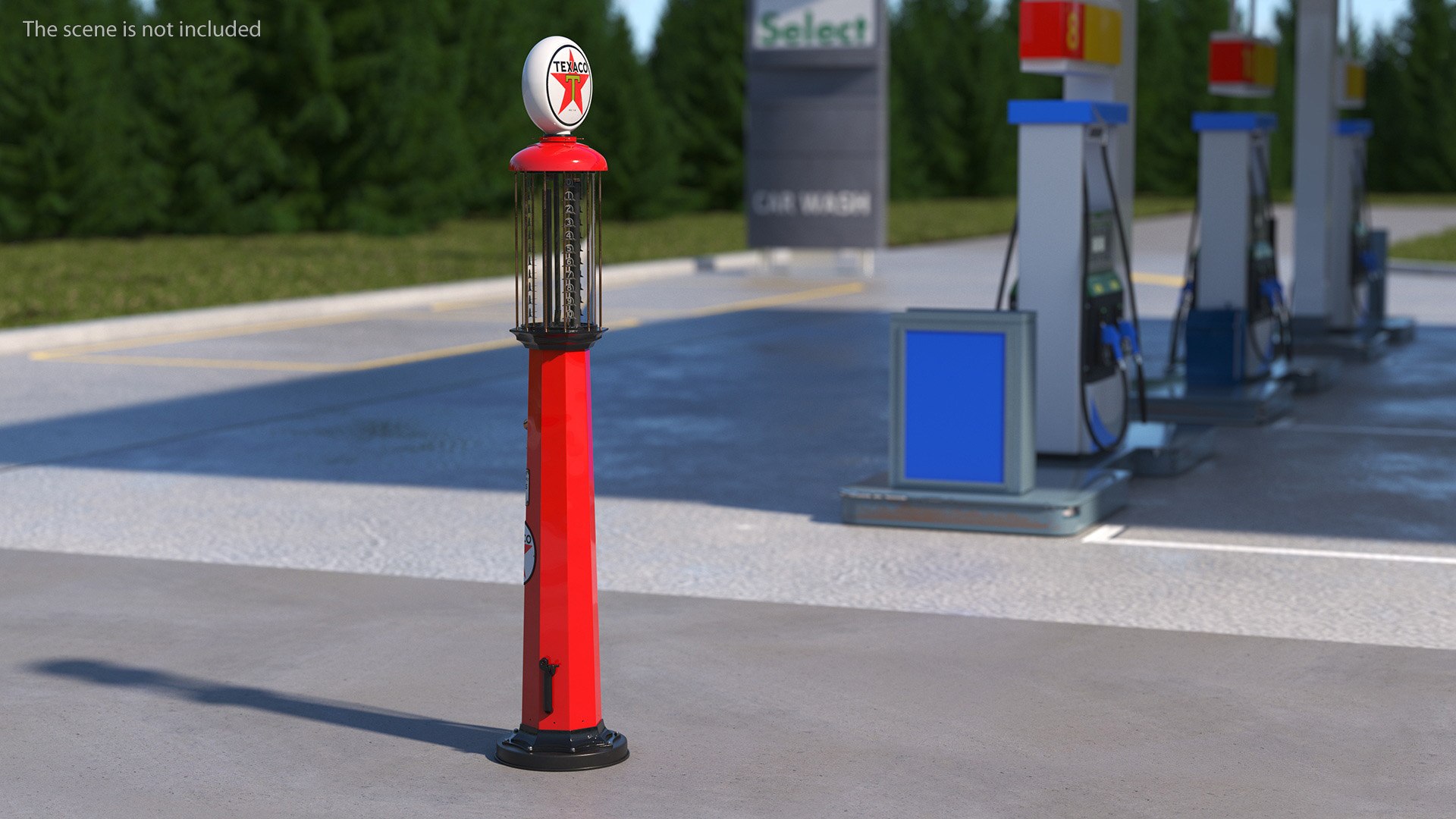 Vintage TEXACO Gas Station With Manual Fuel Pump 3D Model - TurboSquid ...