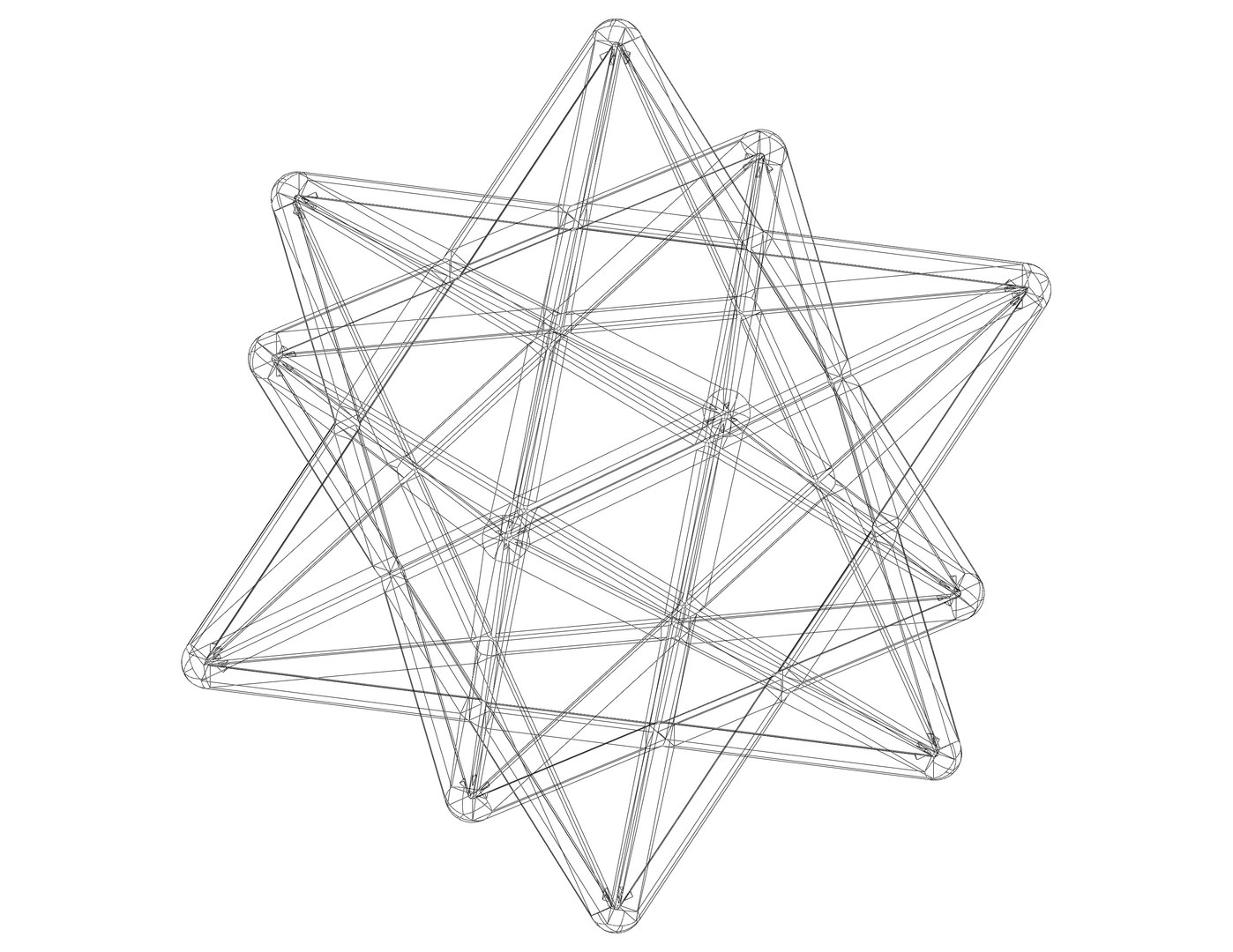 Wireframe Shape Stellated Dodecahedron Model - TurboSquid 2176072