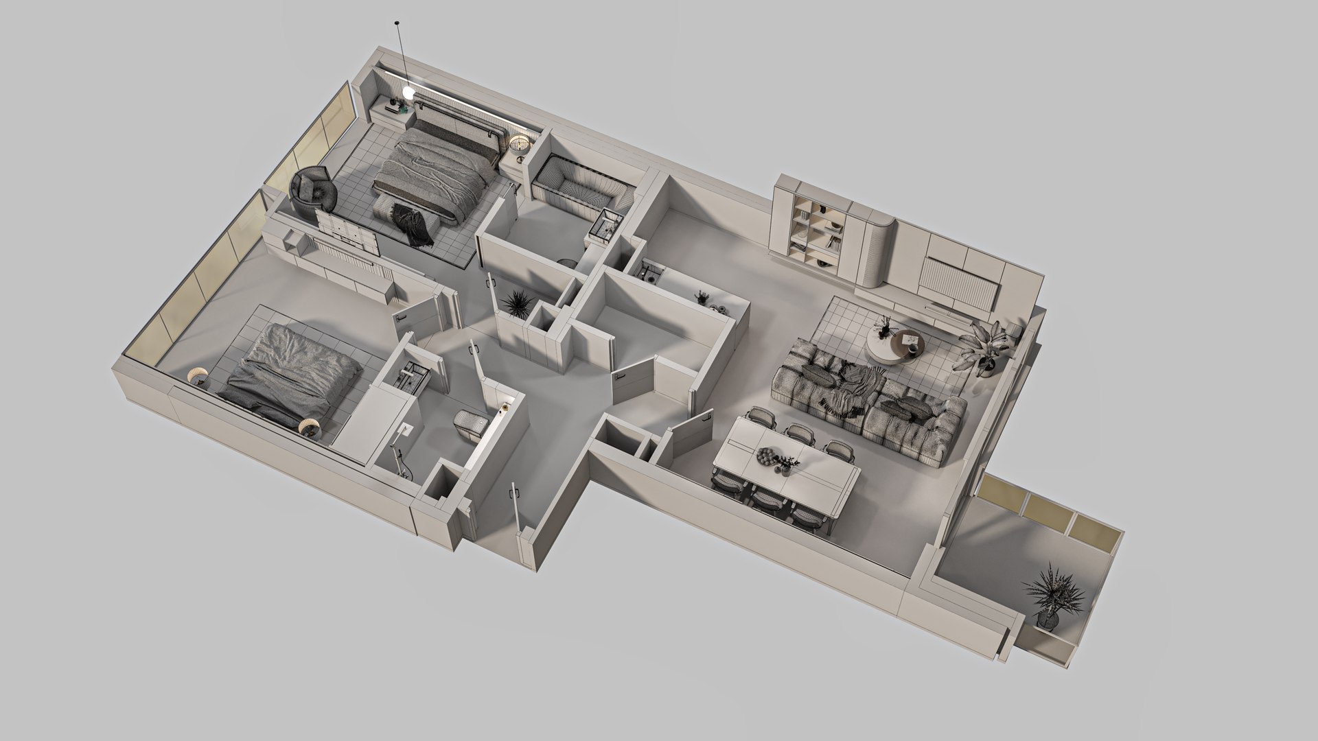 INTERIOR VISUALIZATION 2D FLOOR PLAN LIVING ROOM SCENE 3D Model 3D - TurboSquid 2411333