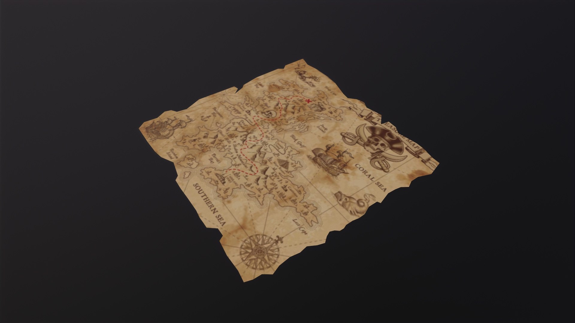 3D Folding Treasure Map - TurboSquid 2115767