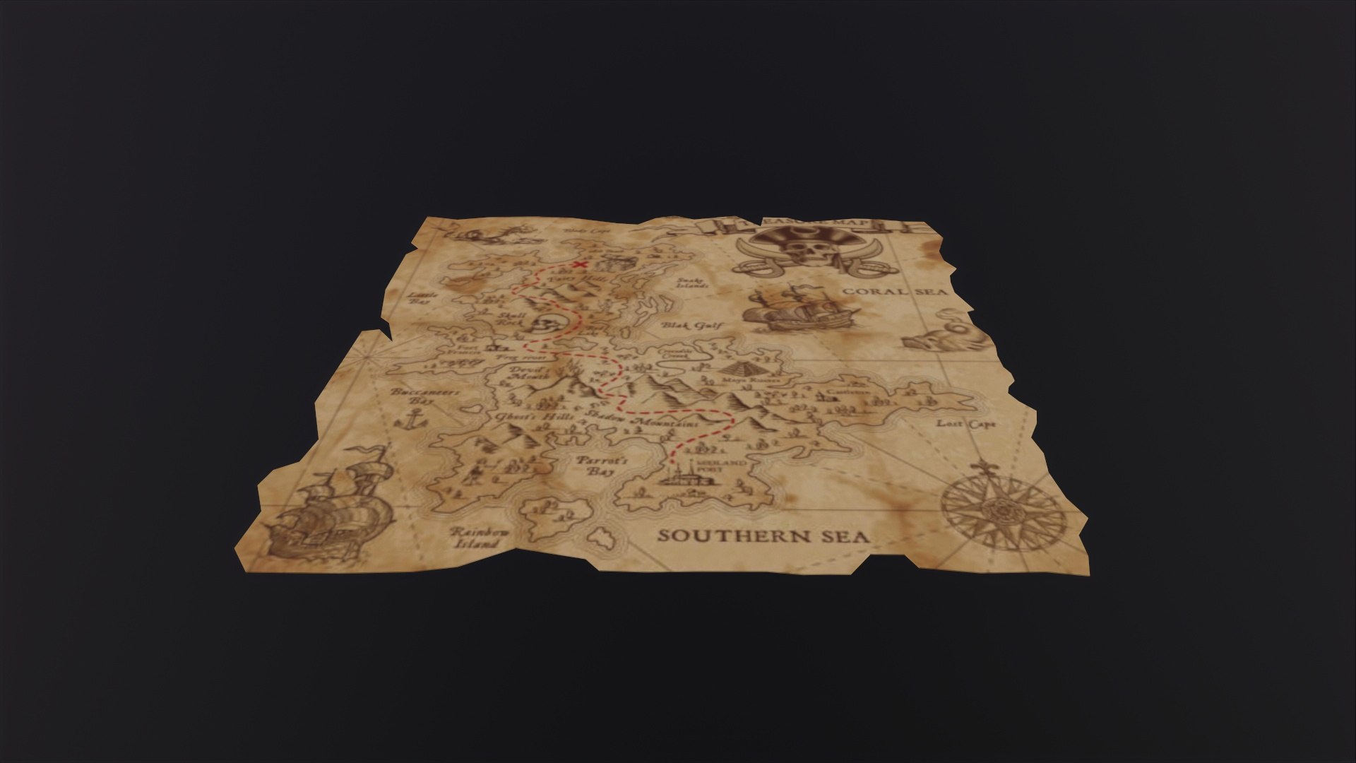 3D Folding Treasure Map - TurboSquid 2115767