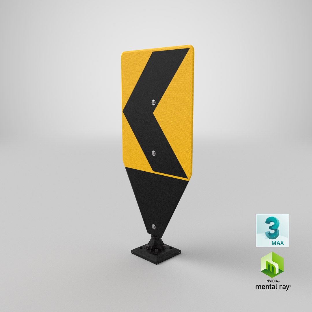 Chevron Alignment Sign Ground Left And Right 3D - TurboSquid 1918276