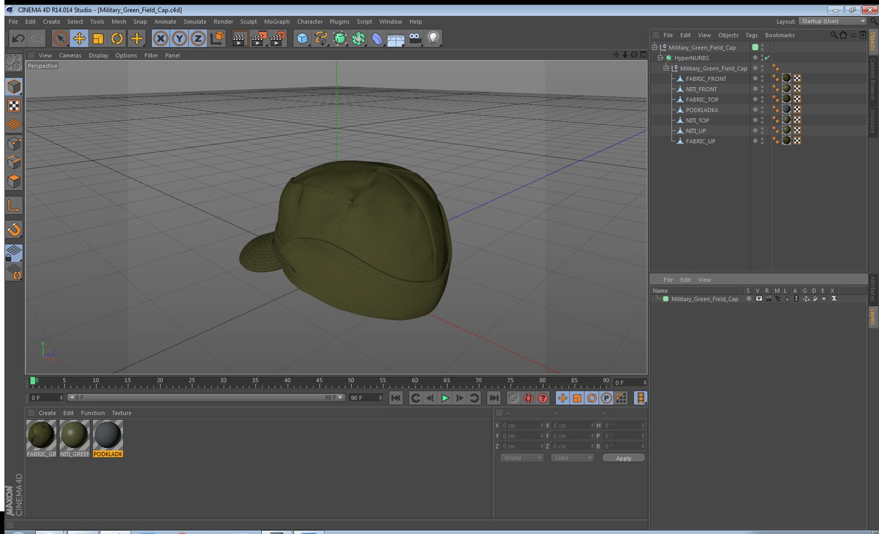3D Military Green Field Cap - TurboSquid 1380959