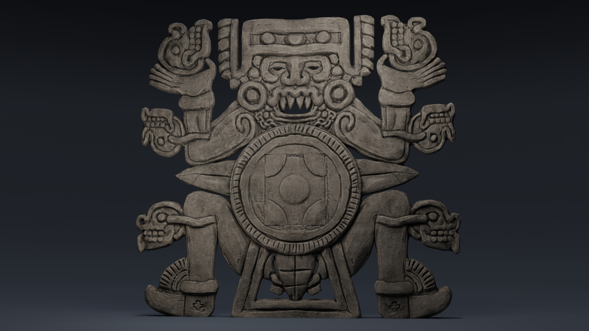 3D model tlaltecuhtli aztec monster - TurboSquid 1704017