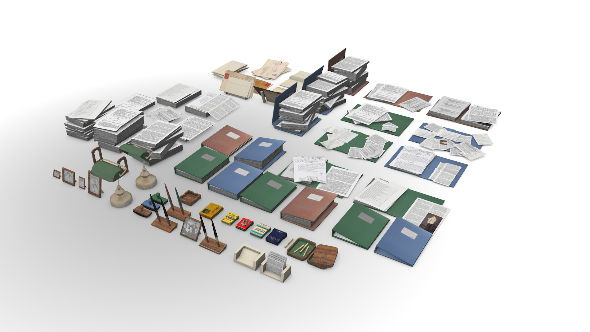 3D Model Desk Items Game Ready Low Poly - TurboSquid 2156169