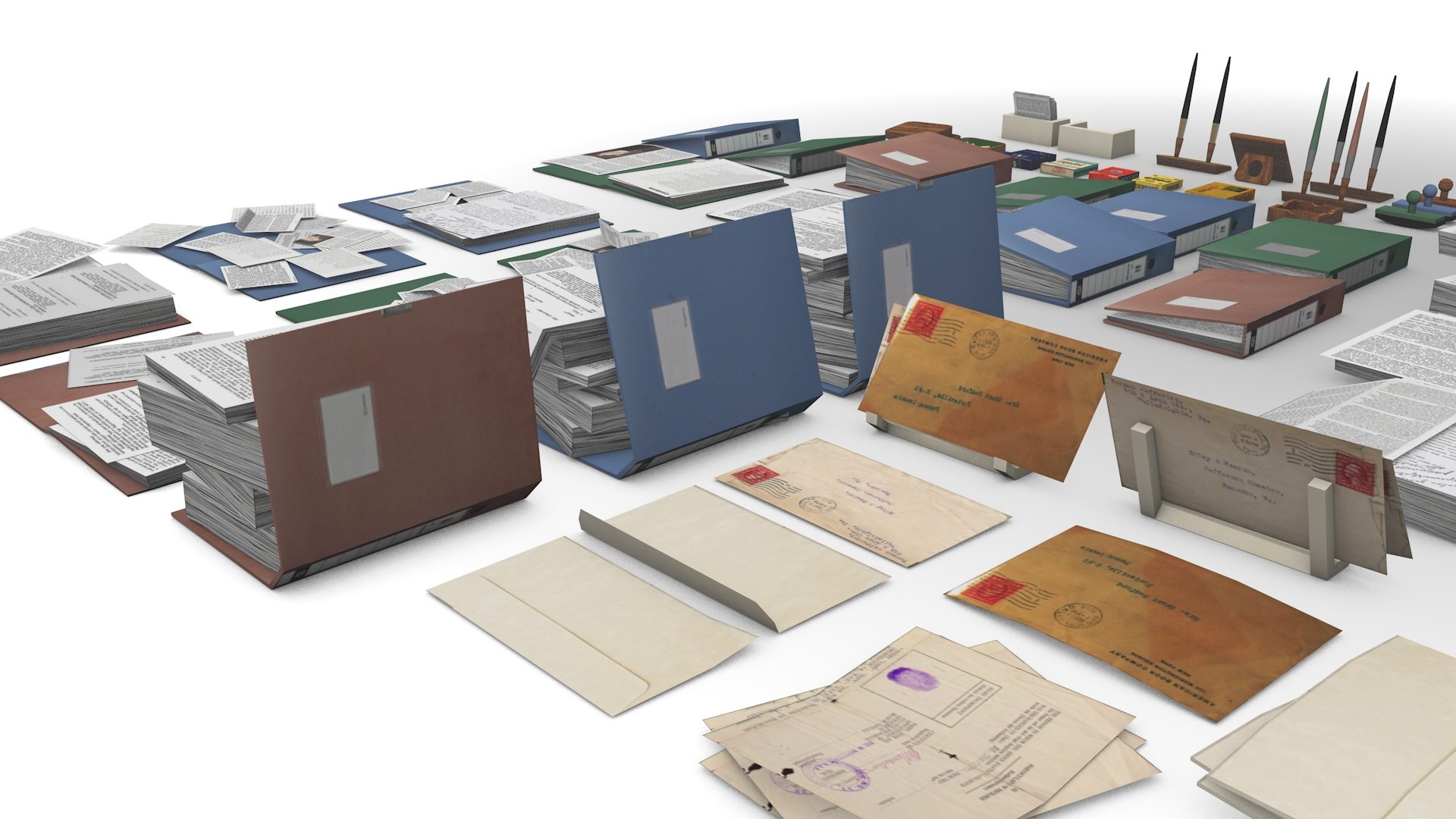 3D Model Desk Items Game Ready Low Poly - TurboSquid 2156169